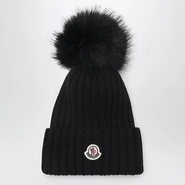 Moncler Beanie With Pom-pom - Black