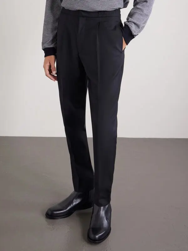 Officine Générale Drew Tapered Pleated Wool-twill Trousers