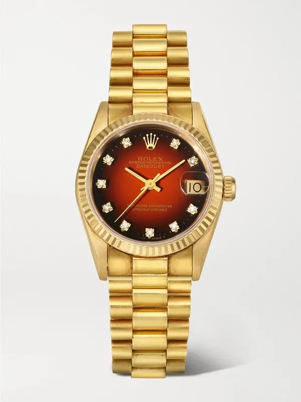 STEPHANIE WINDSOR 1985 Rolex Oyster Perpetual Datejust 18-karat Diamond Watch - Gold