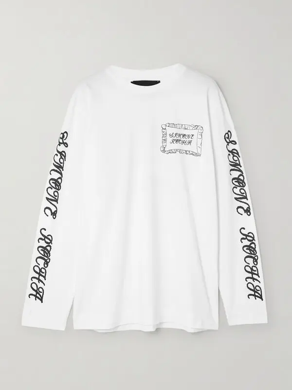 Simone Rocha Printed Cotton-jersey T-shirt - White