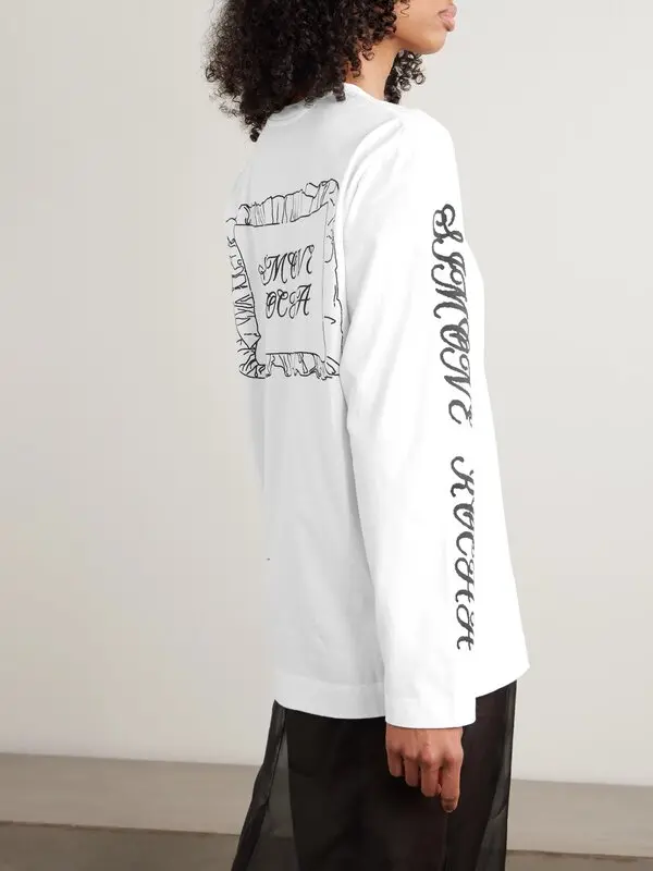 Simone Rocha Printed Cotton-jersey T-shirt - White