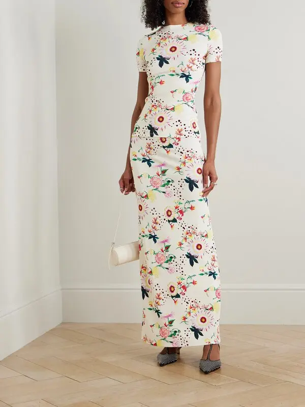 Rabanne Floral-print Jersey T-shirt