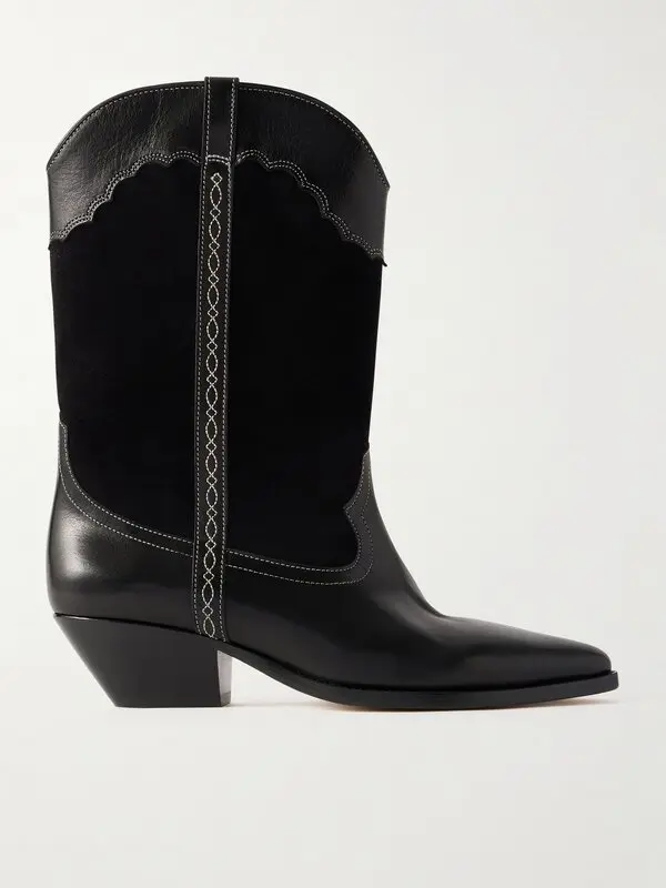 Isabel Marant Duerto Embroidered Suede And Leather Boots