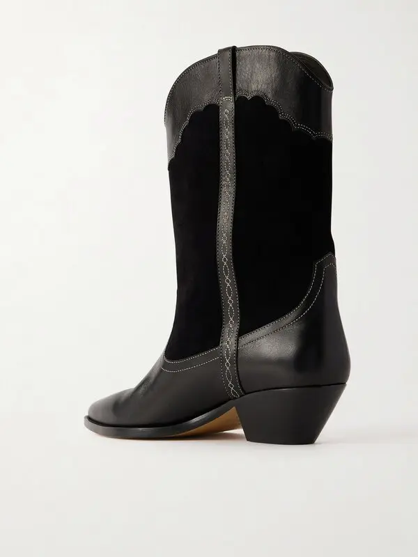 Isabel Marant Duerto Embroidered Suede And Leather Boots