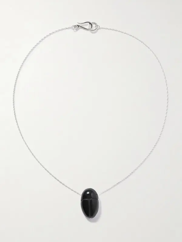 SOPHIE BUHAI Scarab Onyx Pendant Necklace - Black