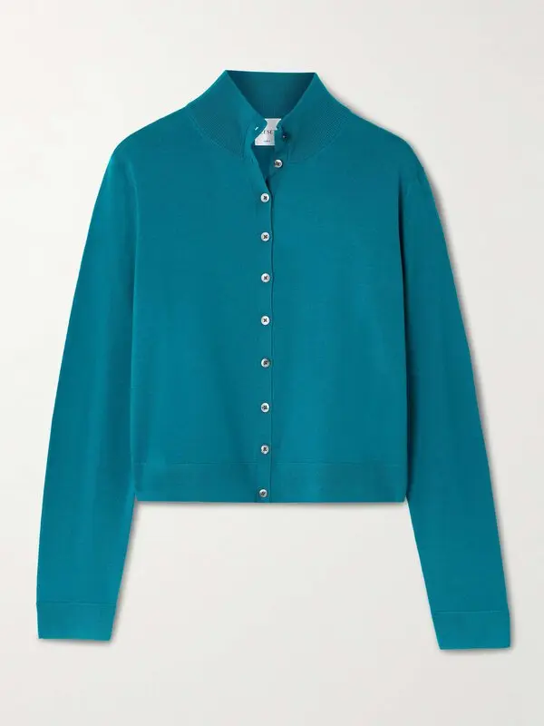 LESET James Merino Wool Cardigan - Turquoise