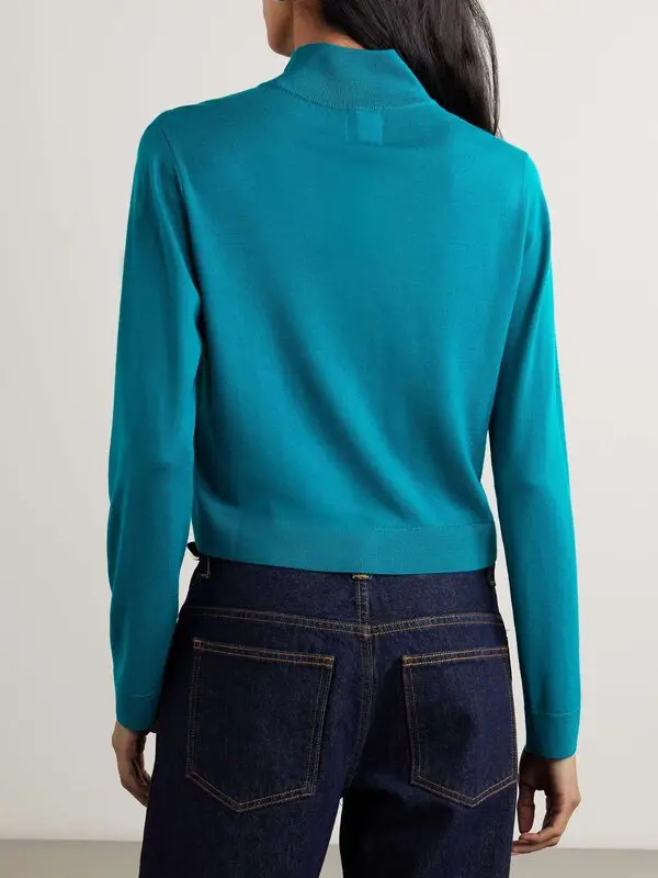 LESET James Merino Wool Cardigan - Turquoise