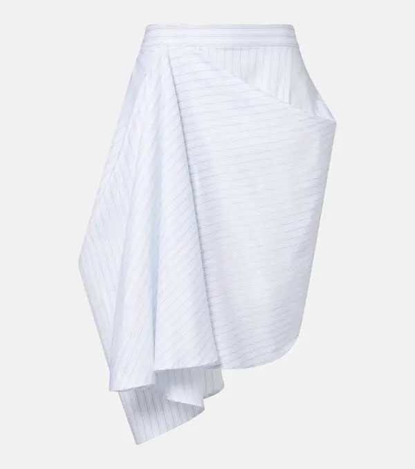 JW Anderson Striped Draped Cotton Poplin Miniskirt