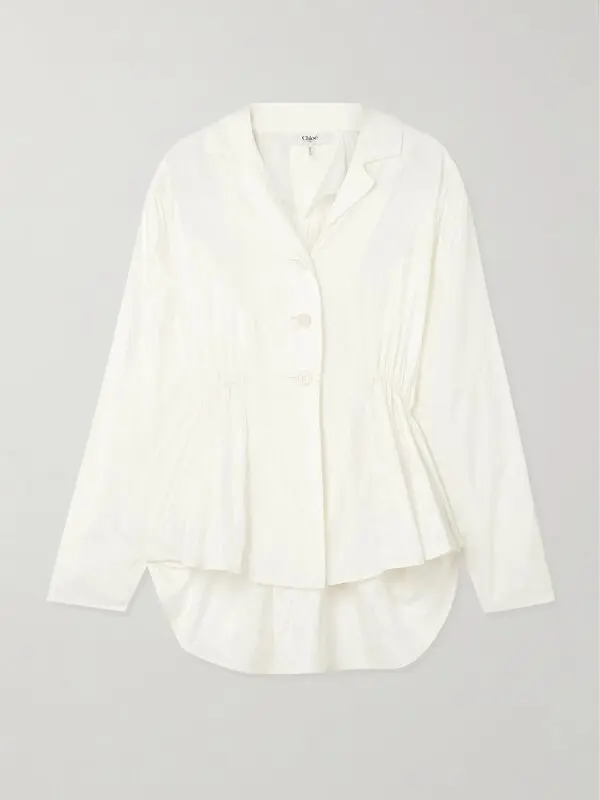 Chloé Gathered Taffeta Jacket - White