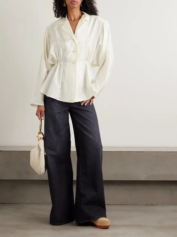 Chloé Gathered Taffeta Jacket - White