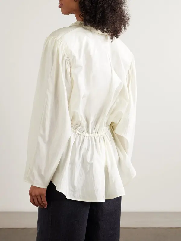Chloé Gathered Taffeta Jacket - White