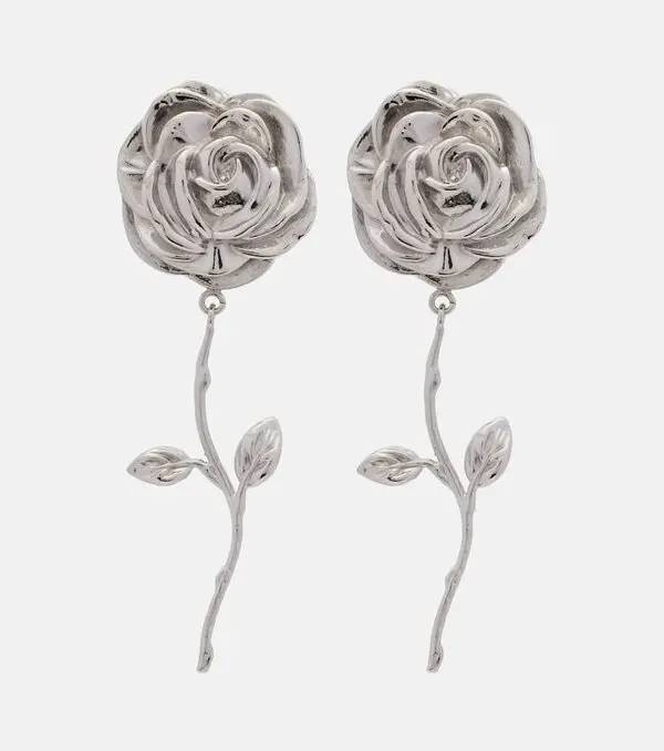 Magda Butrym Floral Drop Earrings - Silver