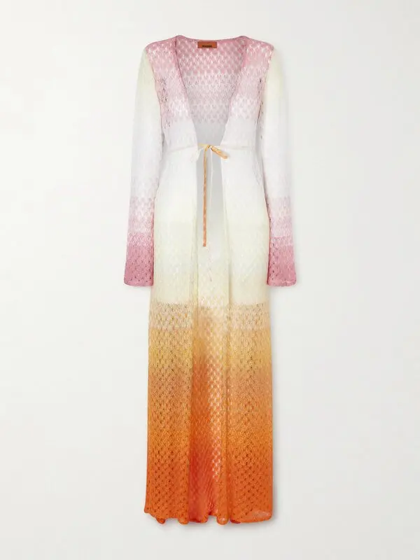 Missoni Dégradé Metallic Crochet-knit Coverup - Orange