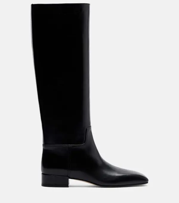 CHRISTEN Classic Square Leather Knee-high Boots