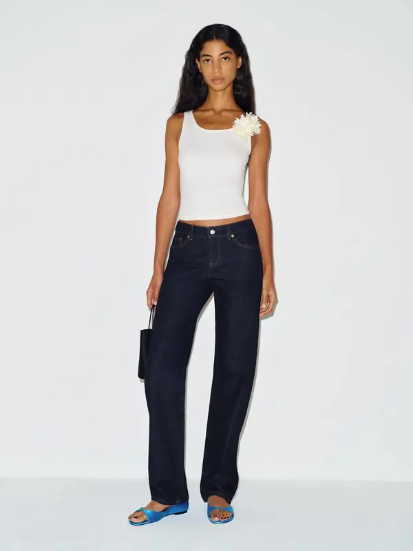 REFORMATION Charlee Low Rise Straight Leg Jeans - Blue