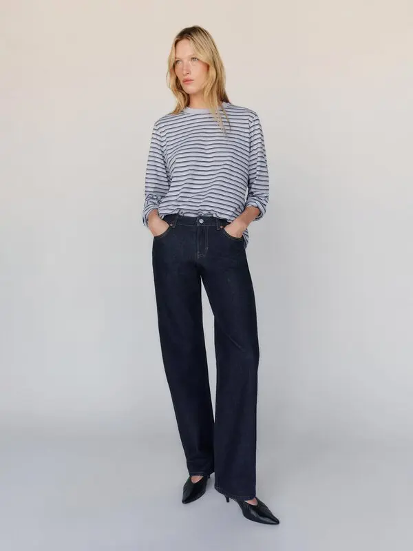 REFORMATION Charlee Low Rise Straight Leg Jeans - Blue