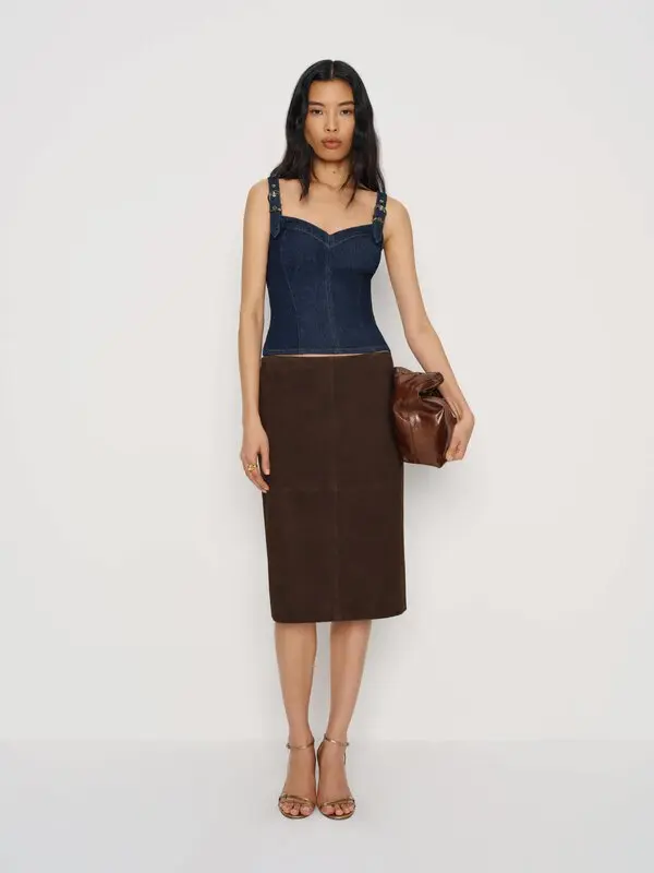 REFORMATION Vickie Denim Top