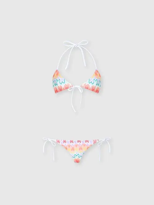 Missoni Floral Knit Triangle Bikini - Pink Multi