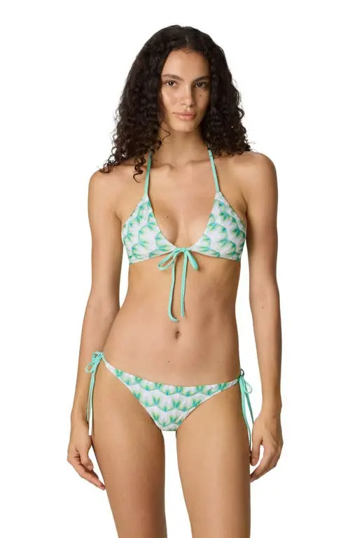 Missoni Floral Knit Triangle Bikini - Red Multi