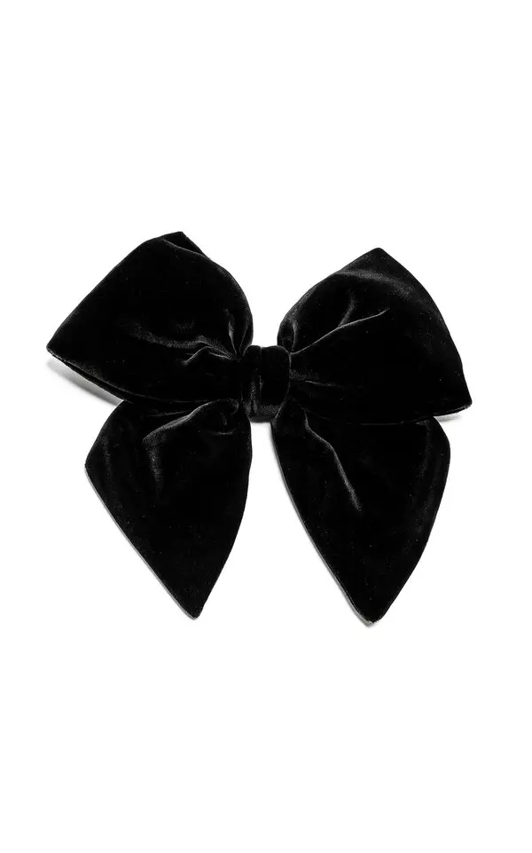 Emm Kuo Oversized Velvet Bow Hair Accessory - Black