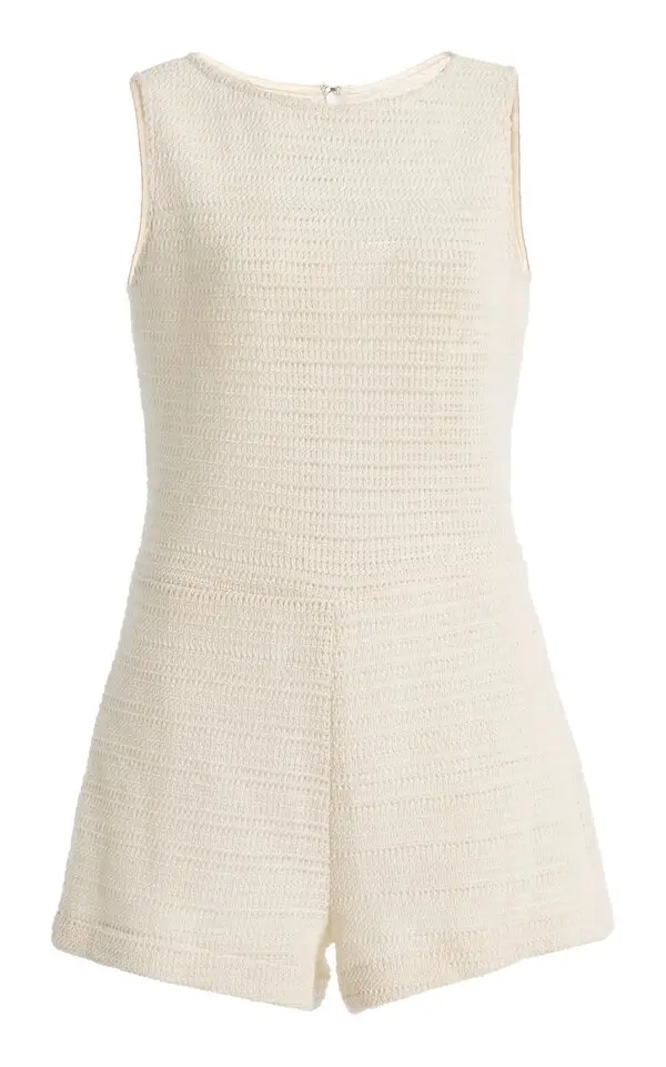 MARLIES GRACE Vesta Crocheted Cotton Jumpsuit - White