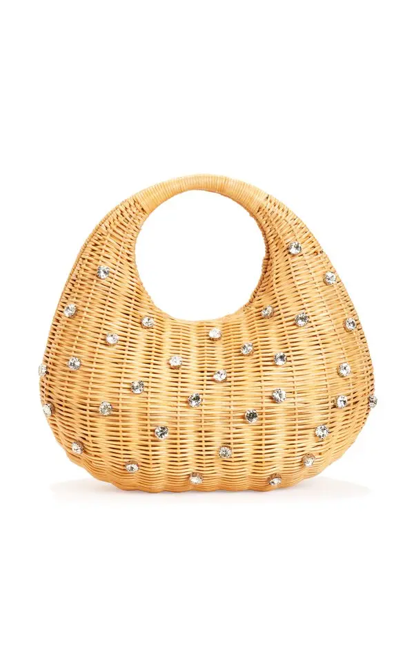 Emm Kuo Hudson Crystal-embellished Wicker Bag