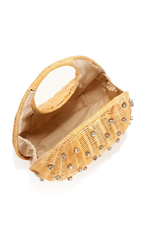 Emm Kuo Hudson Crystal-embellished Wicker Bag