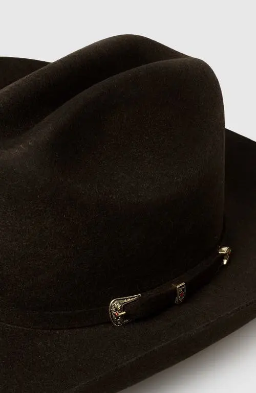 MANELA Range Wool Felt Cowboy Hat - Brown