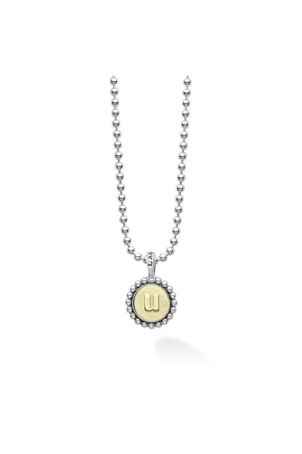 Lagos Signature Caviar Initial Charm Necklace - Gold