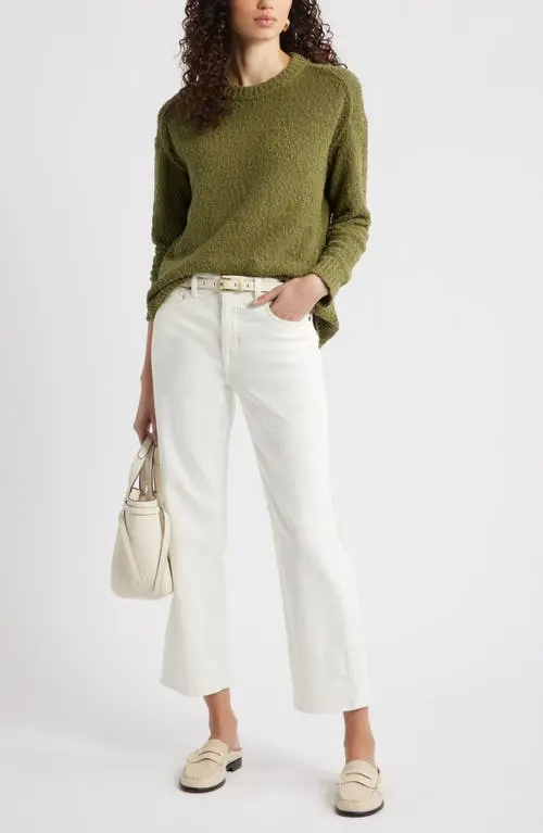 Nordstrom Texture Crewneck Sweater - Olive Capulet