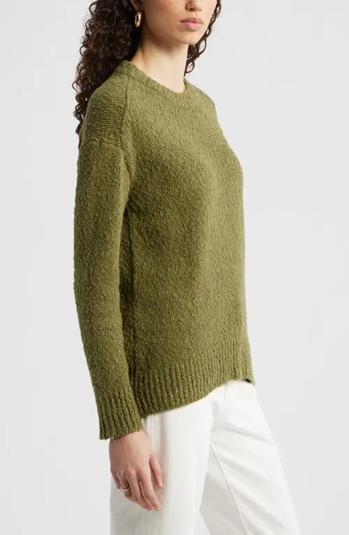 Nordstrom Texture Crewneck Sweater - Olive Capulet