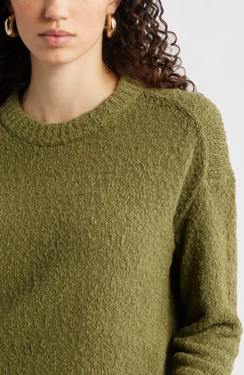 Nordstrom Texture Crewneck Sweater - Olive Capulet