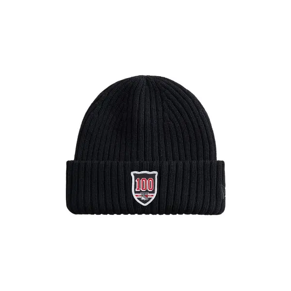 Kith X New Era New York Rangers Centennial Knit Beanie - Black