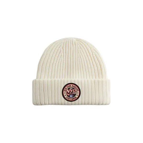 Kith X New Era New York Rangers Centennial Knit Beanie - Cream