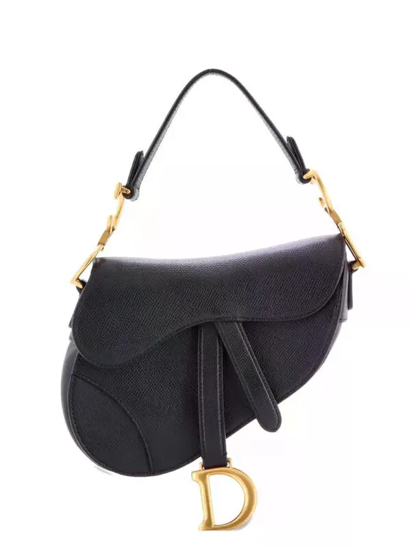 Dior Saddle Handbag Leather Mini Shoulder Bag - Black