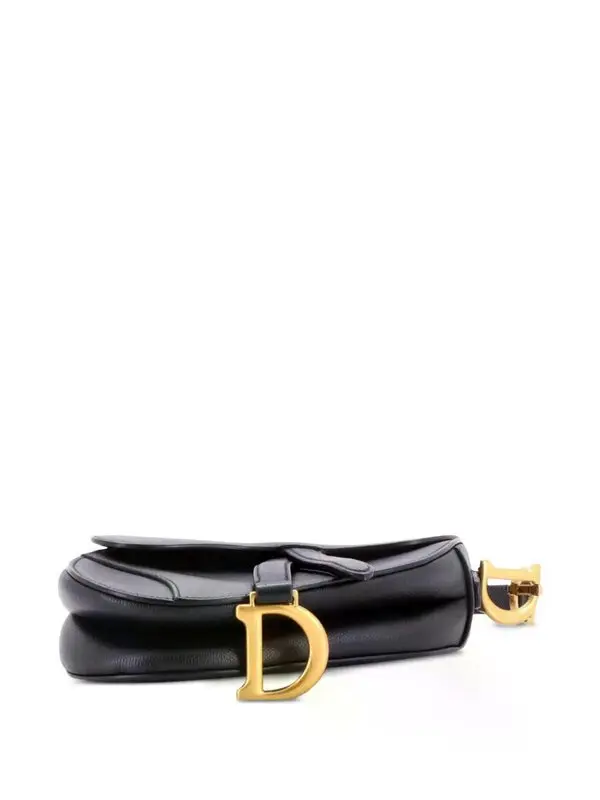 Dior Saddle Handbag Leather Mini Shoulder Bag - Black