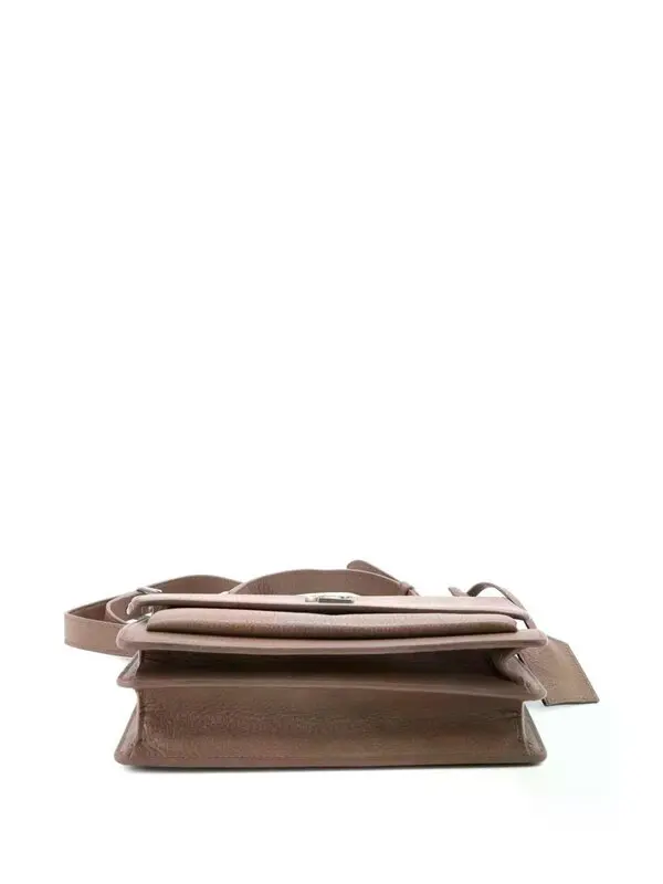 Saint Laurent Sunset Satchel Leather Medium Crossbody Bag - Brown