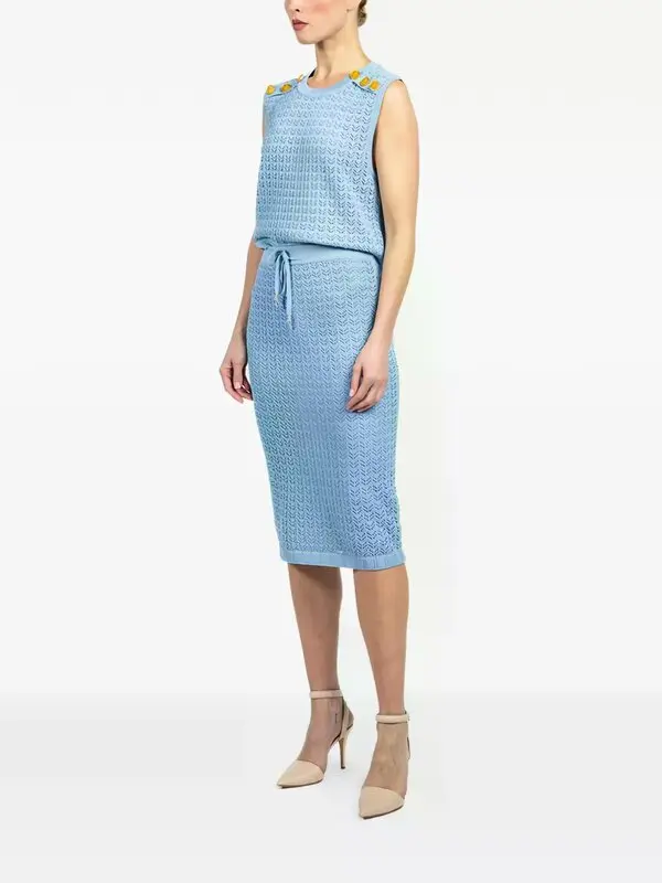 L'Agence Lace Effect Midi Skirt