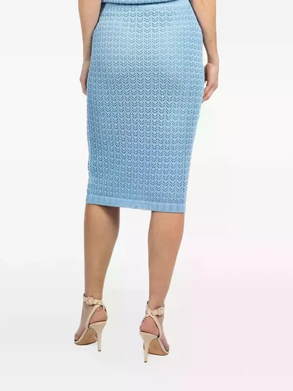 L'Agence Lace Effect Midi Skirt