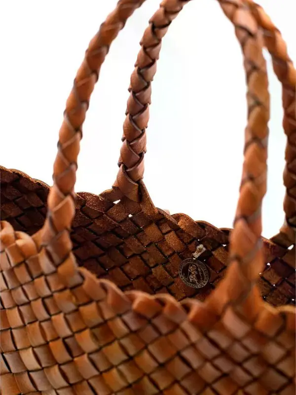Dragon Diffusion Small Santa Croce Woven Tote Bag - Brown