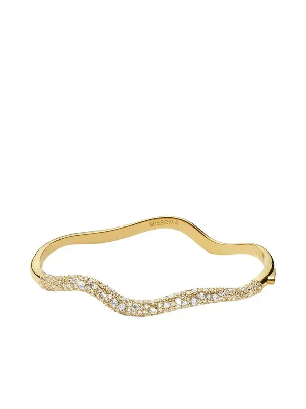 MISSOMA Molten Snow Ripple Pavé Wave Bracelet - Gold