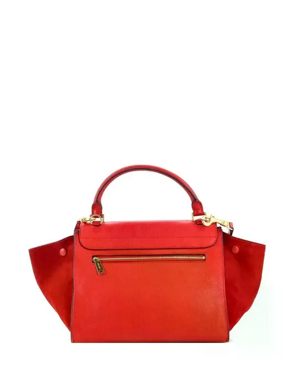 Celine Trapeze Bag Leather Small Satchel - Red