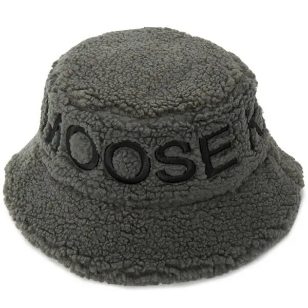 Moose Knuckles Logo Embroidered Bucket Hat - Grey/black