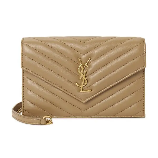 Saint Laurent Cassandra Chain Shoulder Bag - Beige Brown