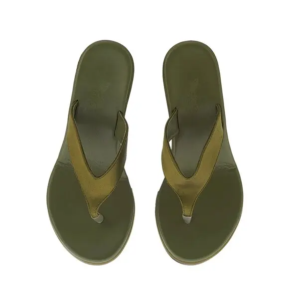 ANCIENT GREEK SANDALS Elyria Wedge Sandals - Khaki