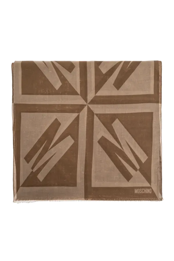 Moschino Scarf With Logo - Brown