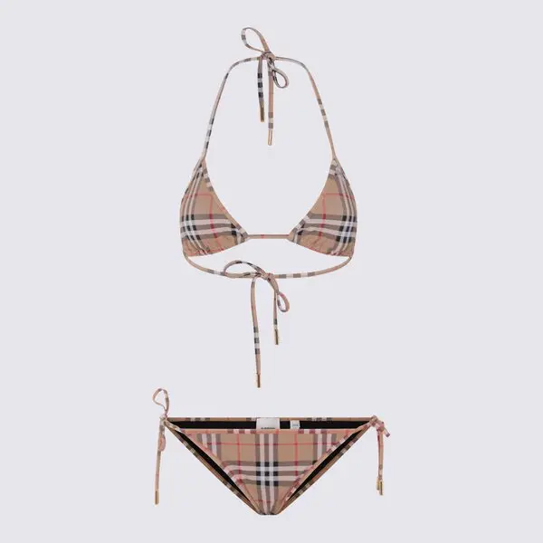 Burberry Check Bikini Beachwear - Beige