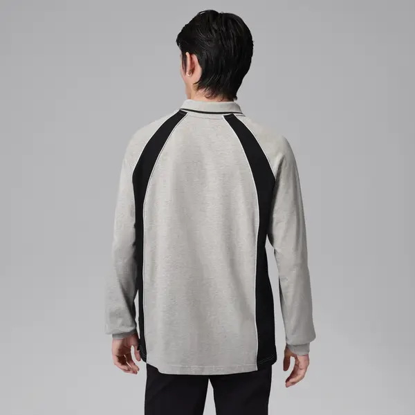 JORDAN Flight Long-sleeve Polo Jersey - Grey