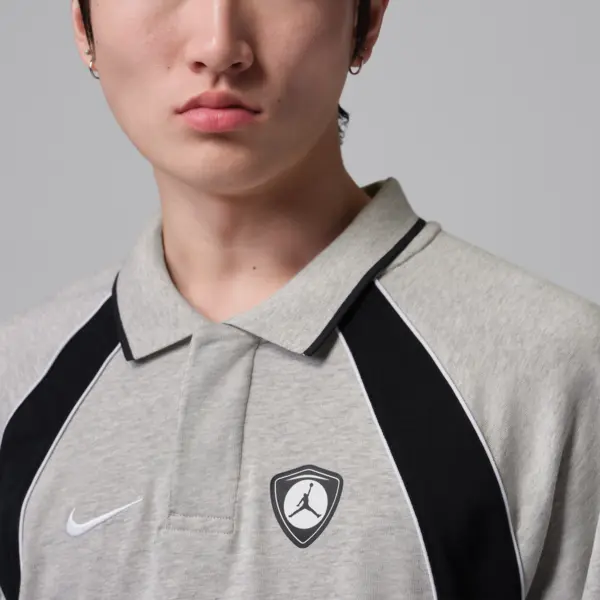 JORDAN Flight Long-sleeve Polo Jersey - Grey