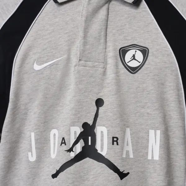 JORDAN Flight Long-sleeve Polo Jersey - Grey